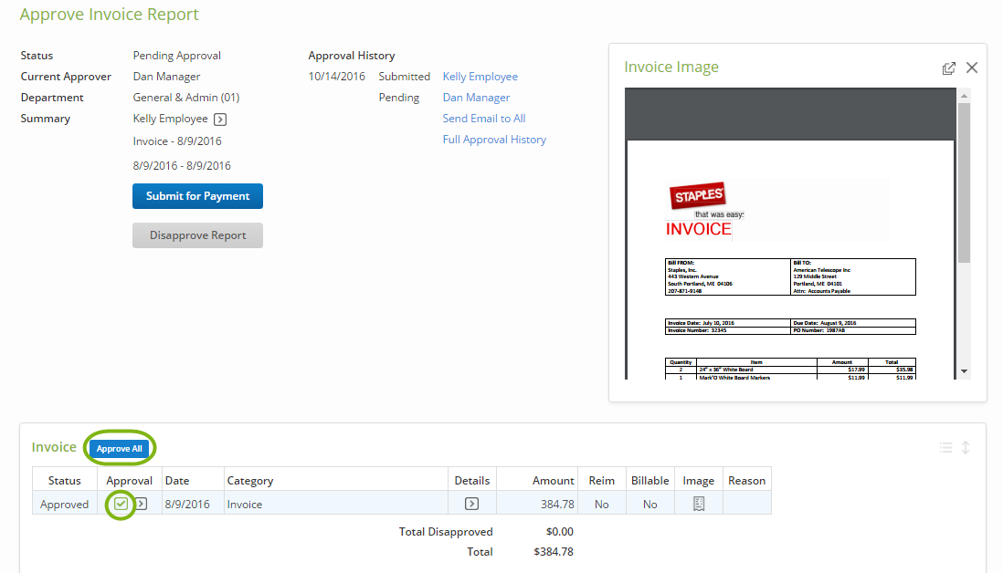 Approving Invoice Reports – Certify Help Center