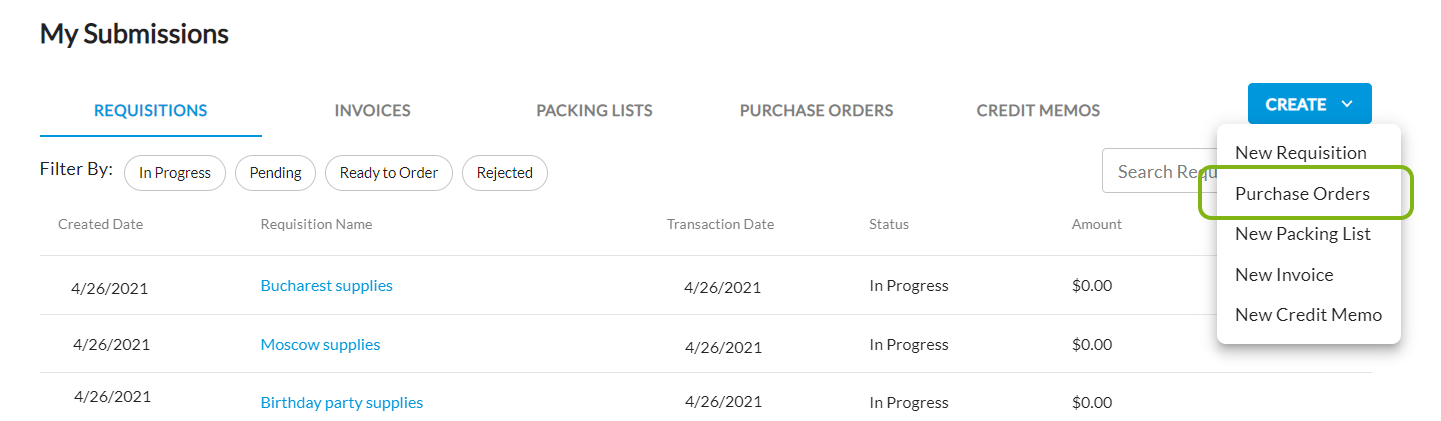 Placing a Purchase Order – Certify Help Center
