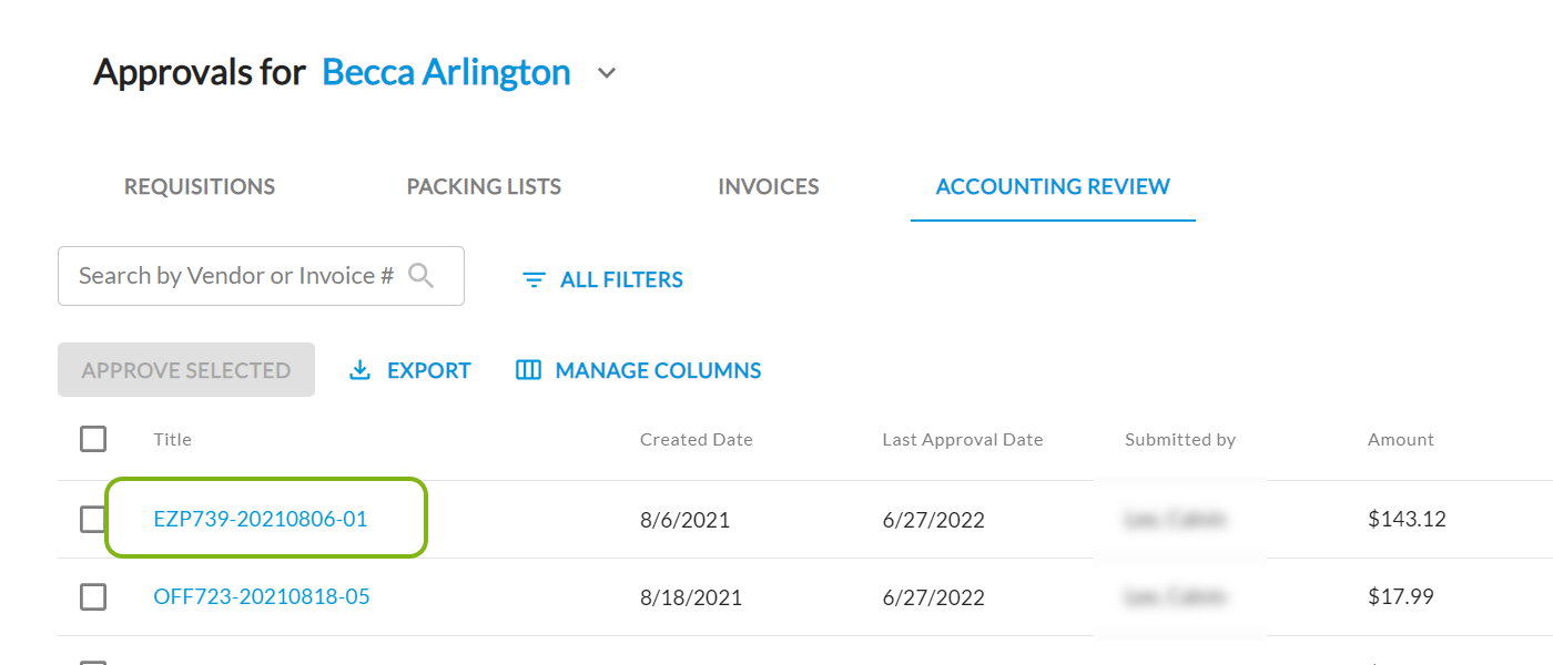 Approving an Invoice for Accounting Review – Emburse Professional Help ...