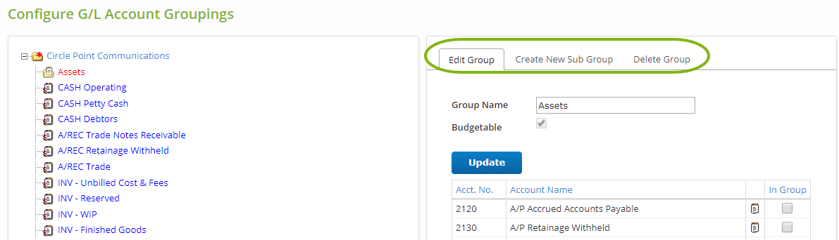 Grouping GL Accounts – Certify Help Center