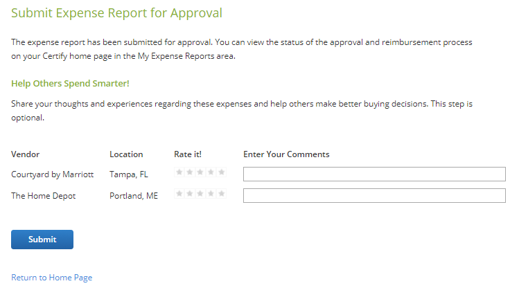 Submitting an Expense Report – Certify Help Center
