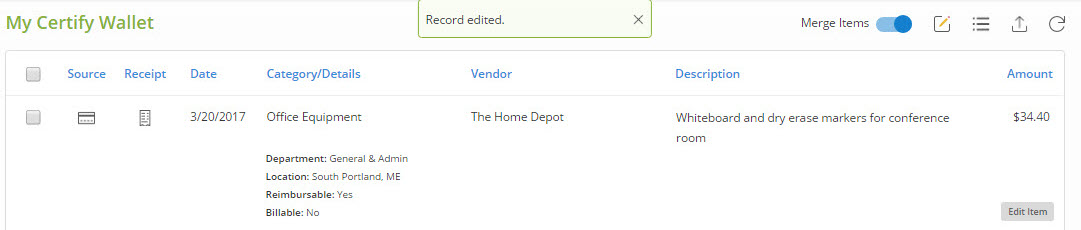 Editing Receipts & Expenses in the Wallet – Certify Help Center