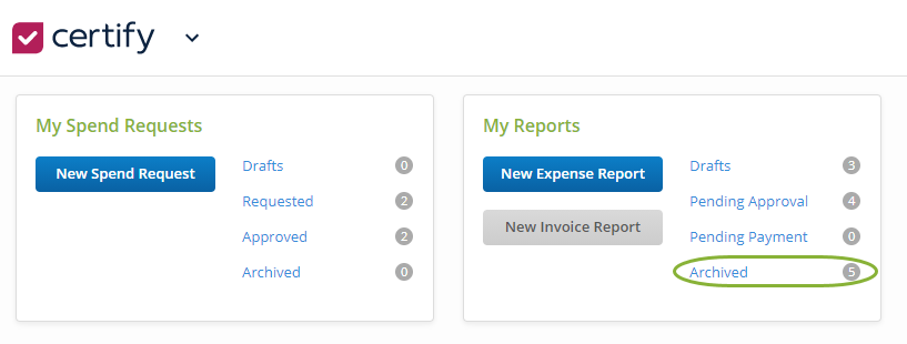 Printing an Expense Report – Certify Help Center