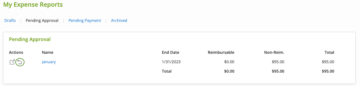 Recalling an Expense Report – Emburse Professional Help Center