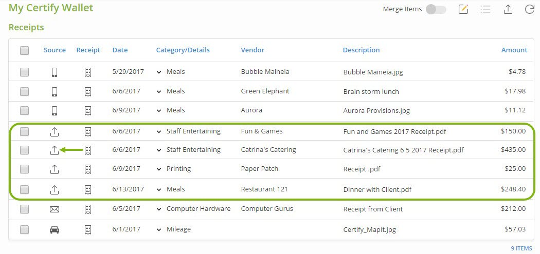Uploading Receipts – Certify Help Center