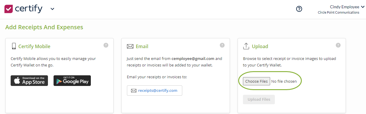Uploading Receipts – Certify Help Center