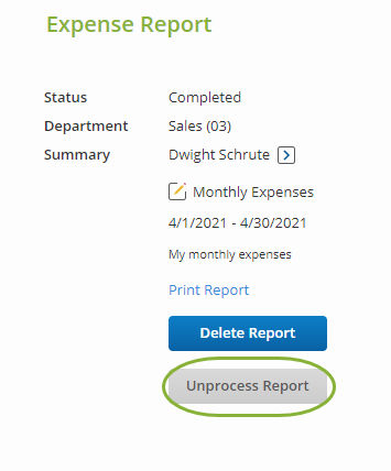 Unprocessing Expense Reports – Certify Help Center
