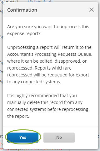 Unprocessing Expense Reports – Certify Help Center