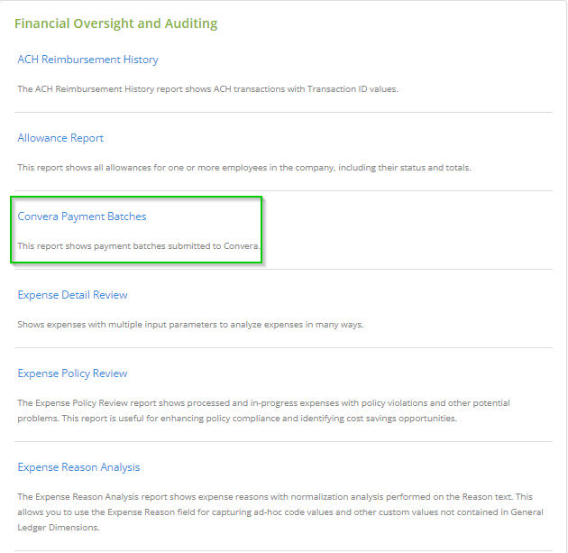 Using the Convera Payment Batches Report – Emburse Professional Help Center