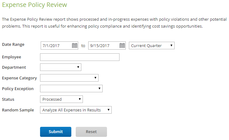 Expense Policy Review – Certify Help Center