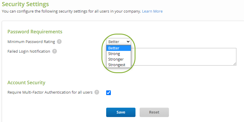Managing Your Company's Security Settings – Certify Help Center
