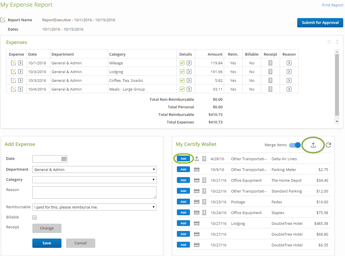 Manually Creating a New Expense Line on Your Draft Report – Emburse ...