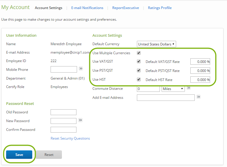 Configuring Special Taxes – Emburse Professional Help Center