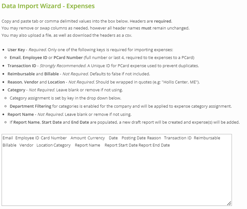 Bulk Import Expenses – Emburse Professional Help Center Bulk Import Expenses – Emburse Professional Help Center