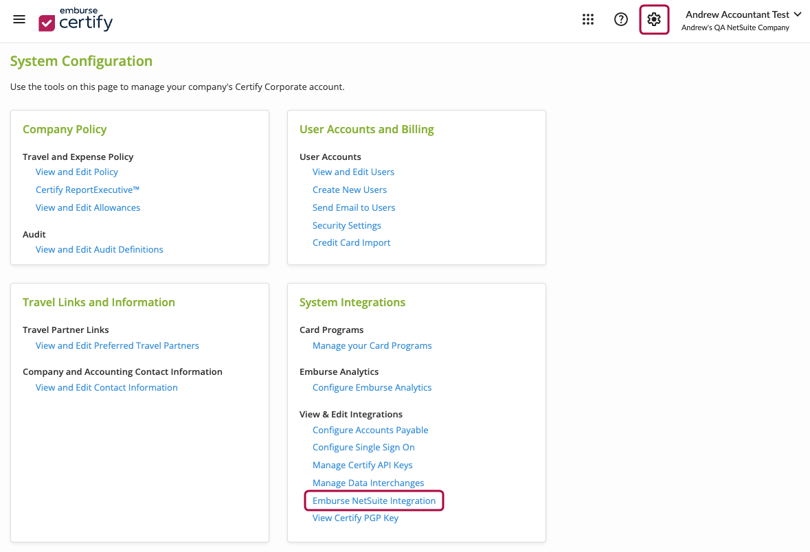 Configure the Emburse NetSuite Connector – Emburse Professional Help Center