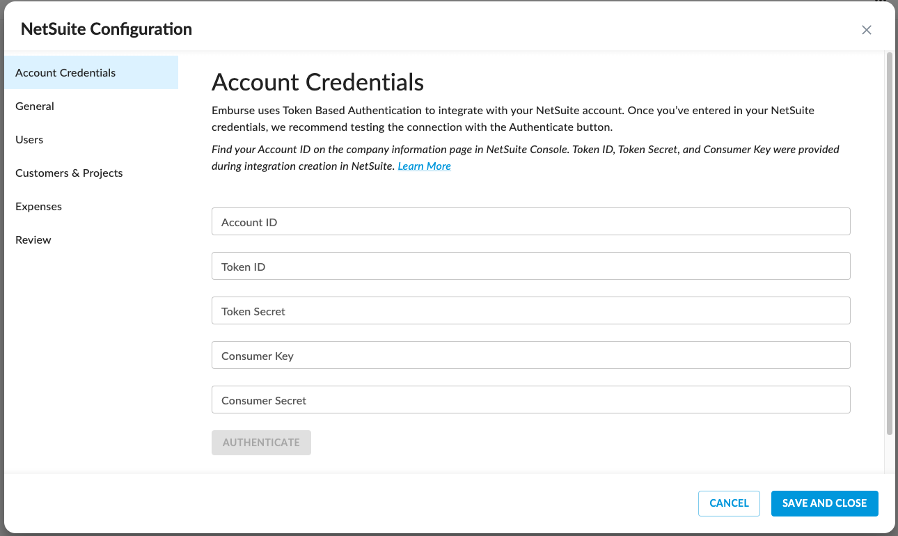 Configure the Emburse NetSuite Connector – Certify Help Center